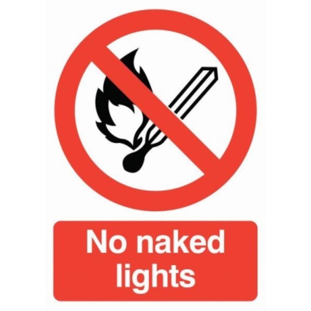 No Naked Lights Signs - Rigid | PH04051R | SIGNS AND LABELS | SLS