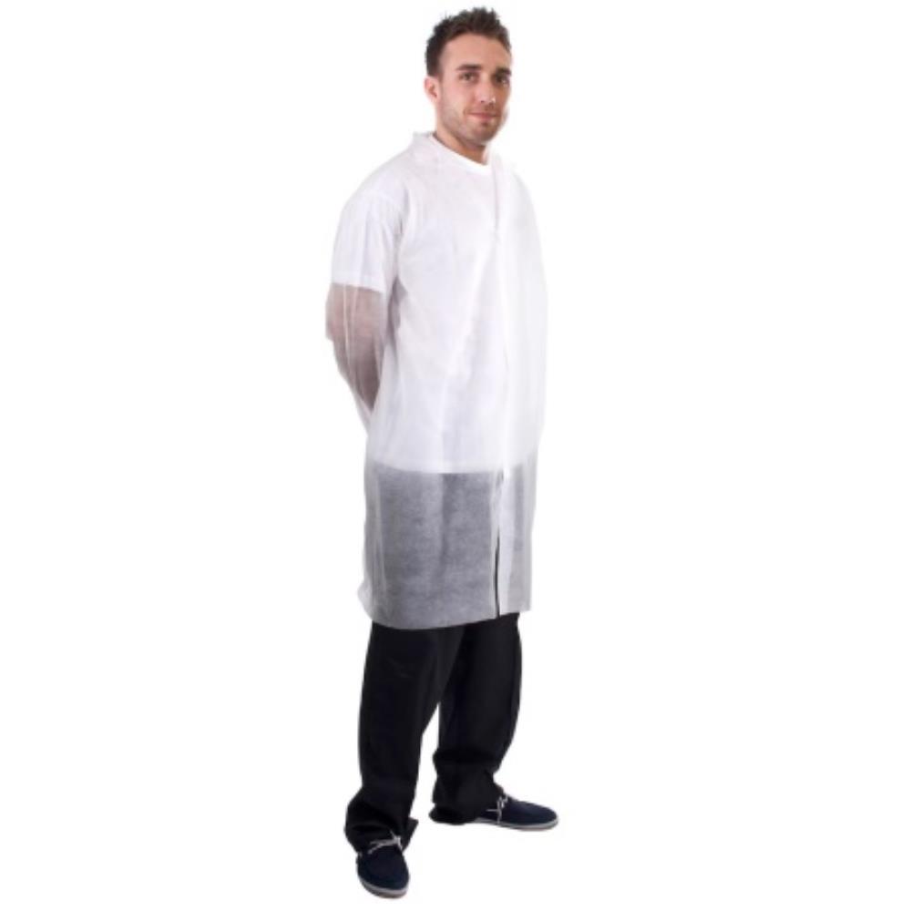 Non-Woven Lab Coat With Velcro | SAF8768 | SUPERTOUCH | SLS